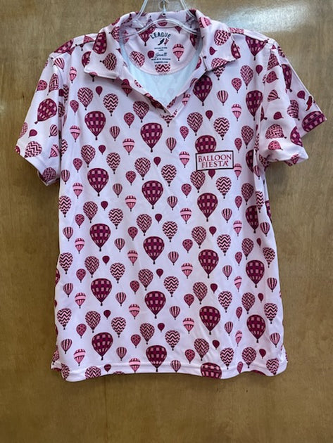 Ladies Pink Balloon Sublimated Polo | Balloon Fiesta Stuff